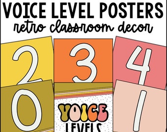 Voice Level Posters, Boho Retro Classroom Decor, Classroom Management ...