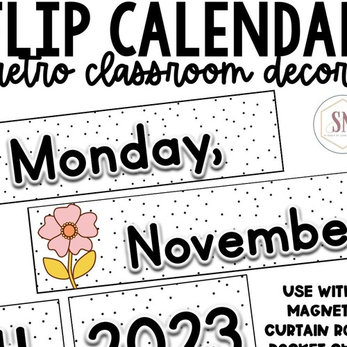 Retro Classroom Decor Flip Calendar - Etsy