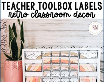Editable Retro Groovy Teacher Toolbox Labels, Trendy Retro Classroom ...
