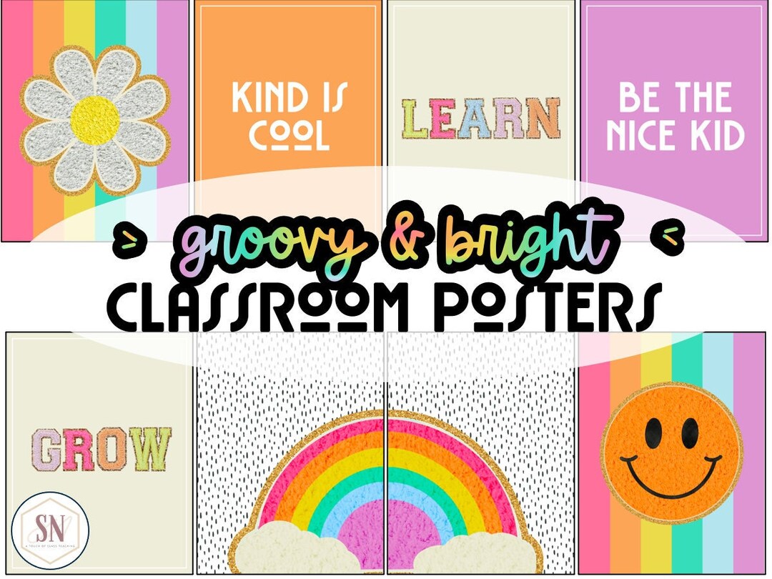 Groovy & Bright Classroom Decor | Classroom Posters - Etsy