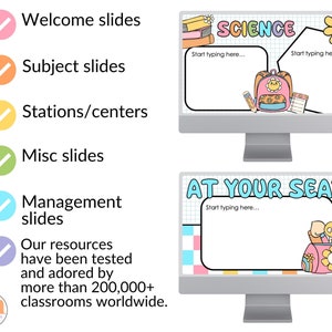 Daily Classroom Slides | First Day of School Slides| Welcome & Good ...