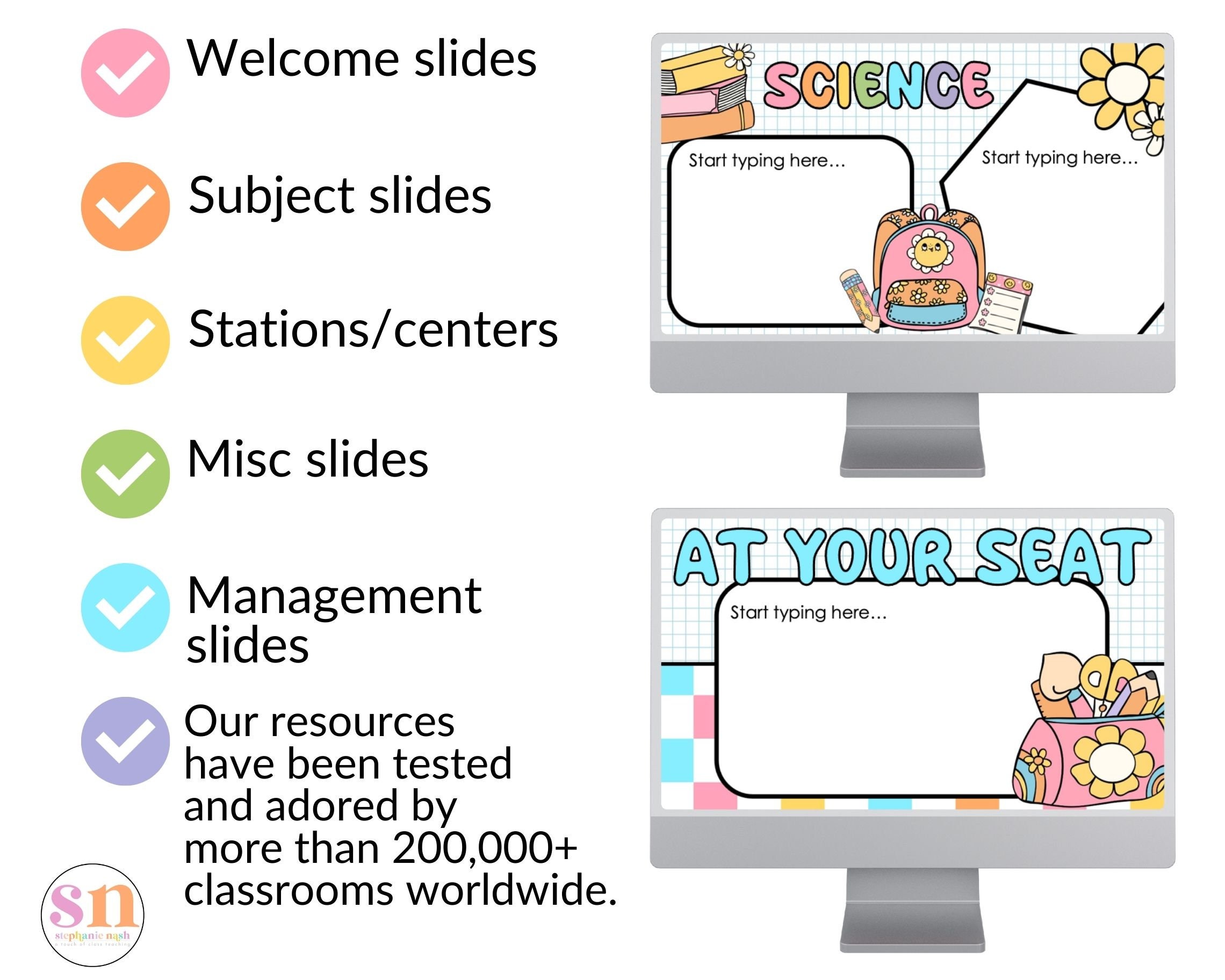 Daily Classroom Slides | First Day of School Slides| Welcome & Good ...