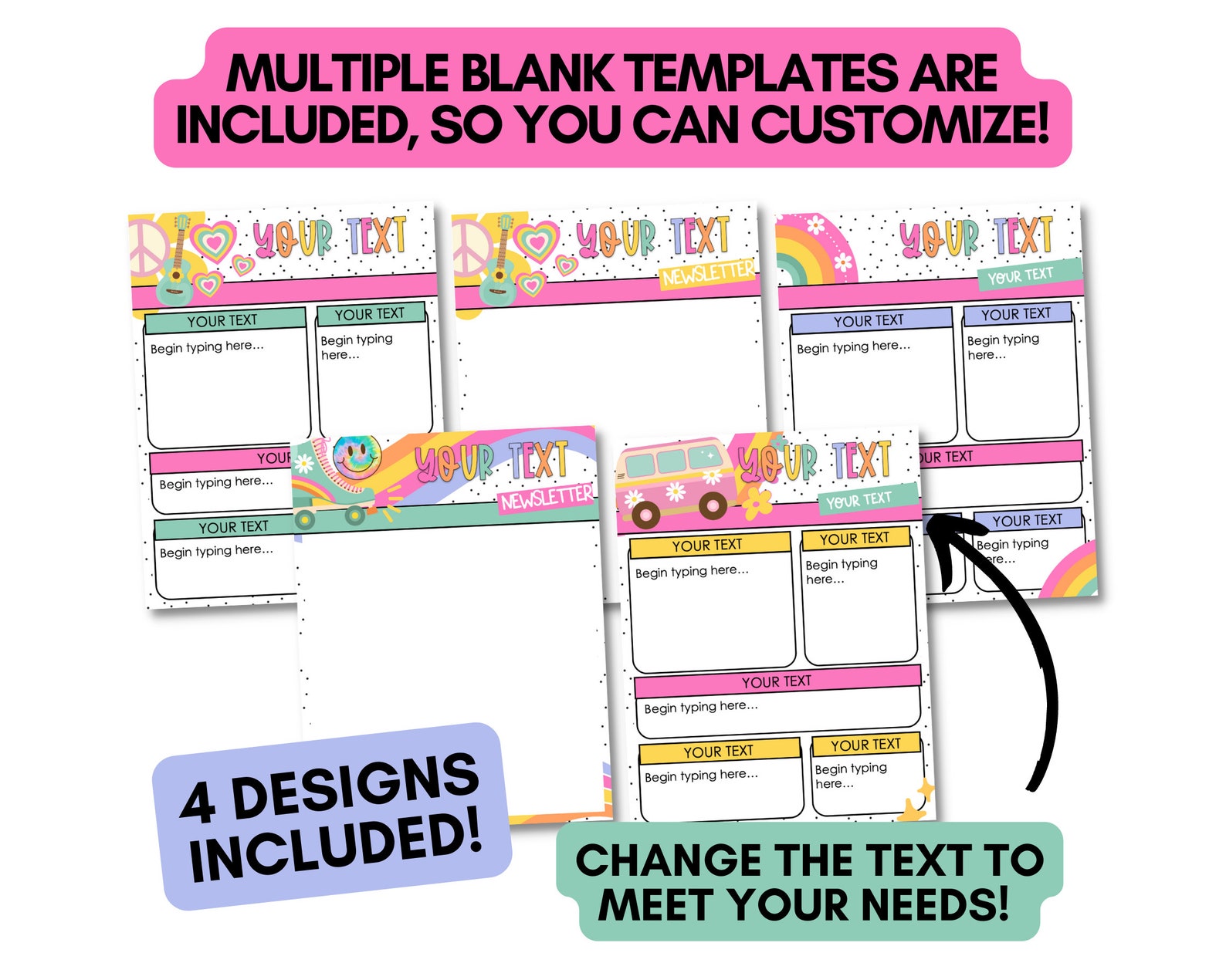 Groovy & Retro Classroom Newsletter Template | Classroom Newsletters - Etsy