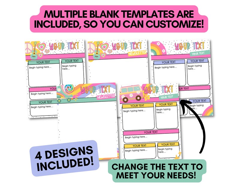 Groovy & Retro Classroom Newsletter Template | Classroom Newsletters - Etsy