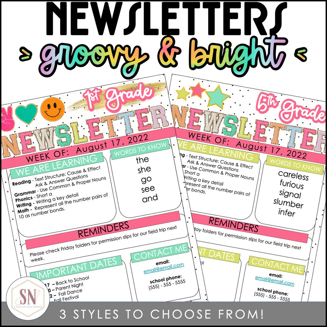 Groovy Classroom Decor Newsletters - Etsy