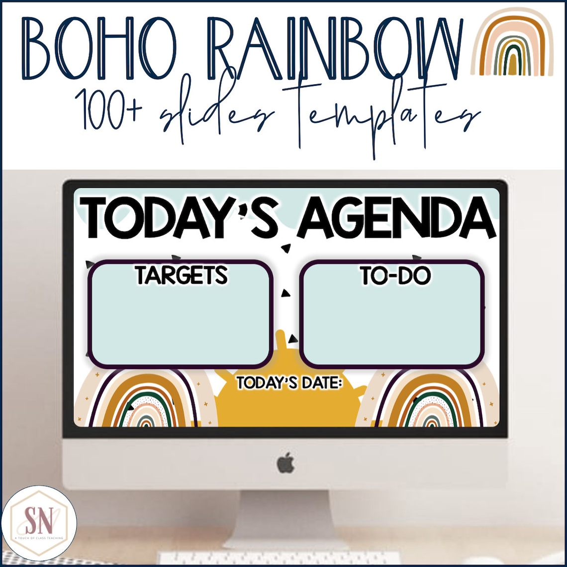 Boho Rainbow Slides Templates - Etsy Canada