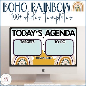 Boho Rainbow Slides Templates - Etsy Canada