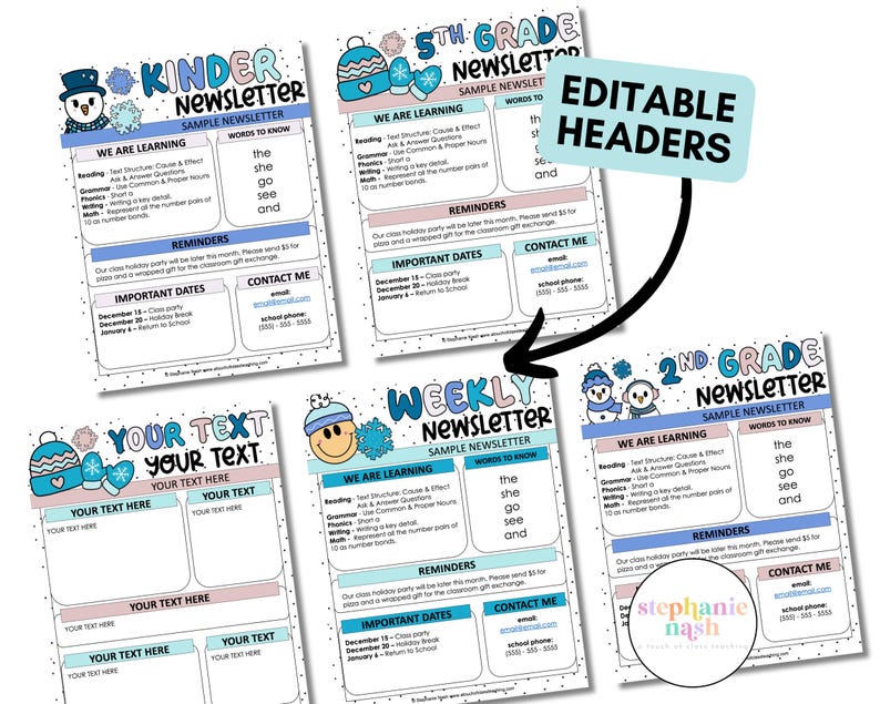 Winter Newsletters | January Newsletter | January Newsletter Editable ...