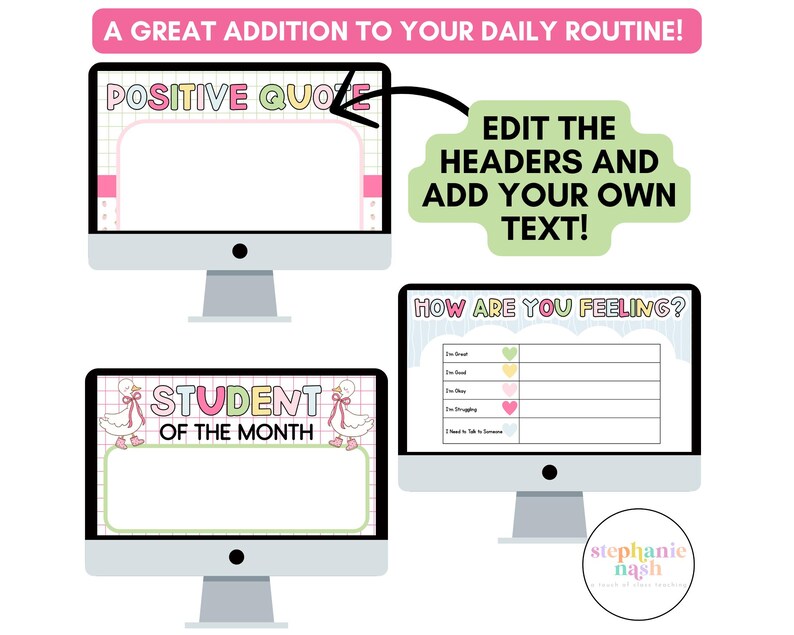 Valentine's Day Morning Slides Editable | February Daily Slides - Etsy