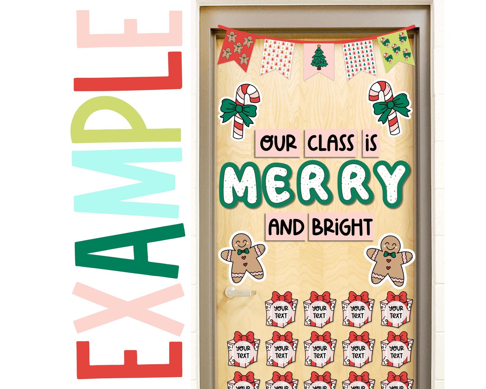 Christmas Door Decor | December Door Decor | Editable | Happy Holidays ...
