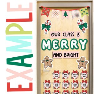 Christmas Door Decor | December Door Decor | Editable | Happy Holidays ...