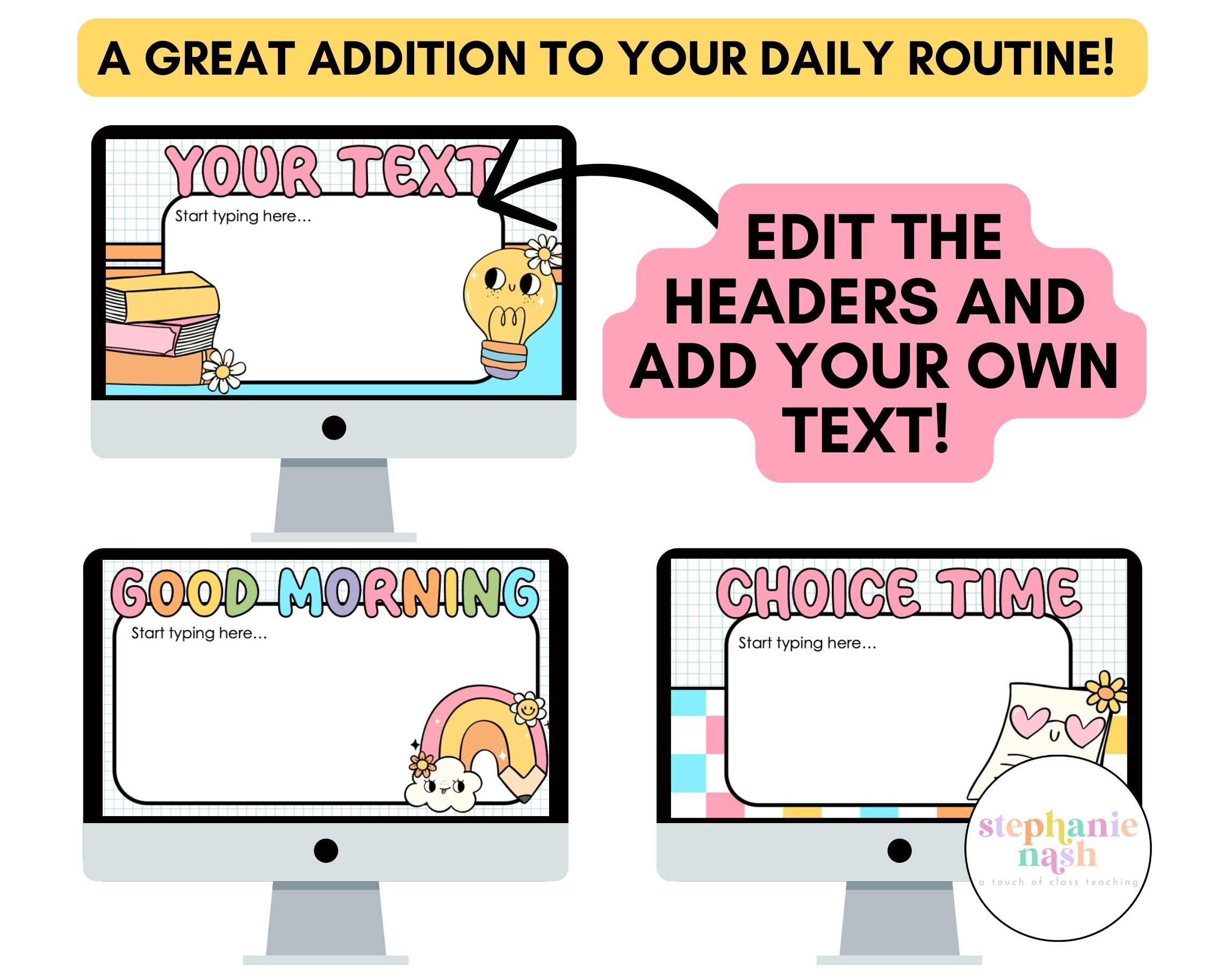 Daily Classroom Slides | First Day of School Slides| Welcome & Good ...