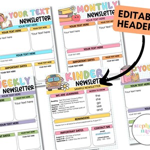 Back to School Newsletters | Editable Newsletter Templates | Classroom ...