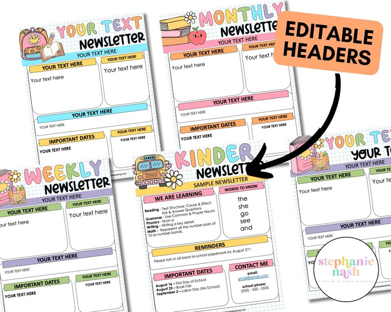 Back to School Newsletters | Editable Newsletter Templates | Classroom ...