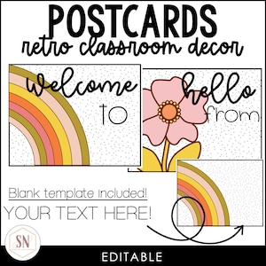 Retro Classroom Decor | Postcards - Etsy