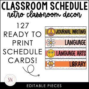 Retro Classroom Decor | Classroom Schedule - Etsy