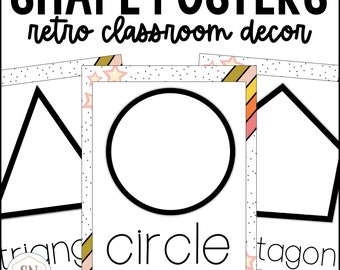 Color and Shape Posters for Classroom, DIY Classroom Decor, Retro ...