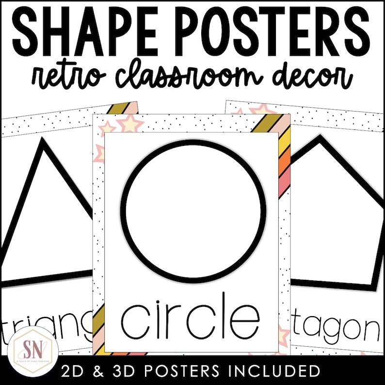 Retro Classroom Decor Shape Posters - Etsy