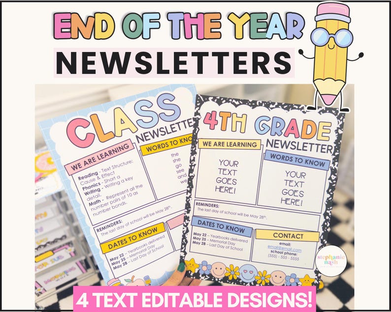 Editable Classroom Newsletter Templates | Summer Themed (digital ...