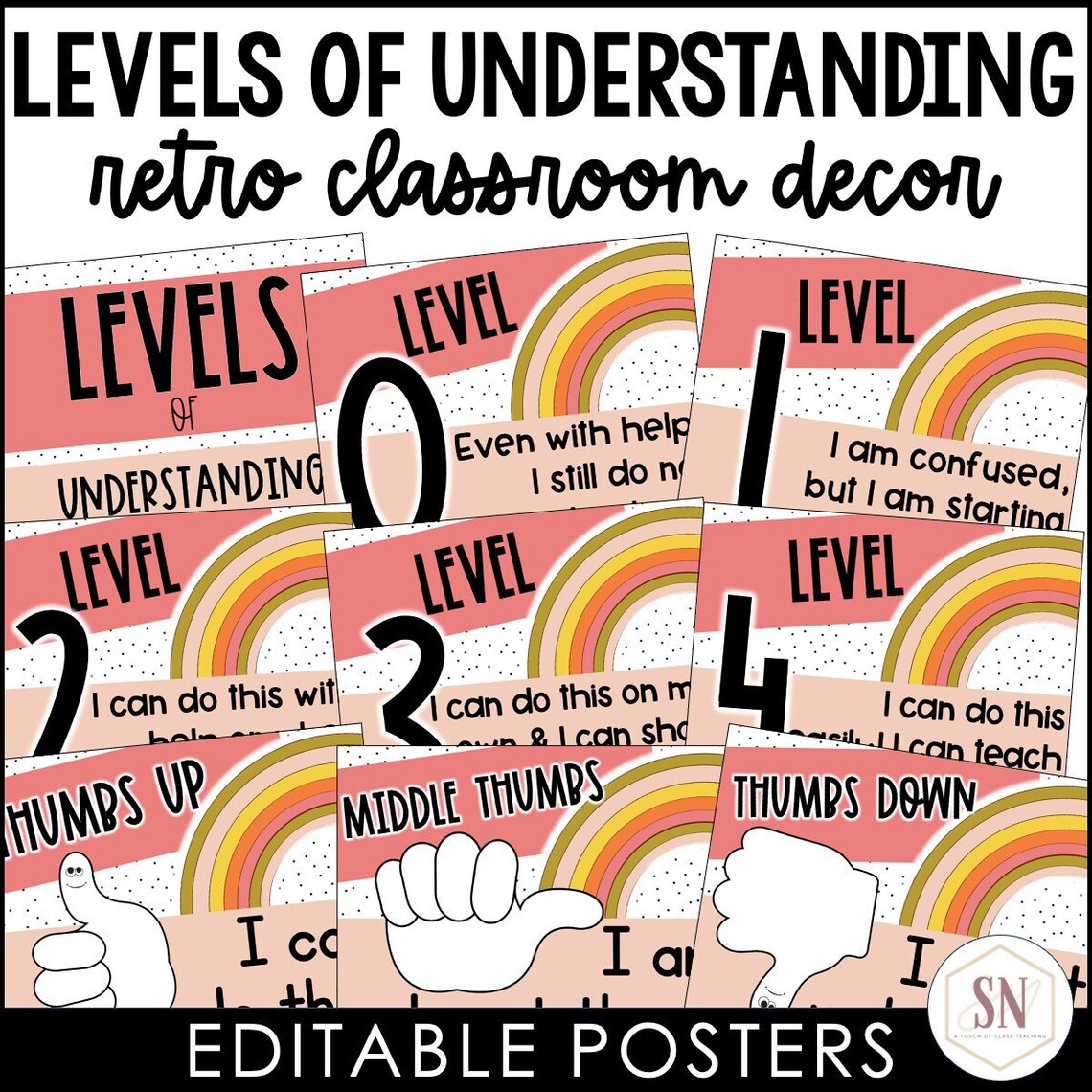 Retro Classroom Decor Levels of Understanding Posters - Etsy