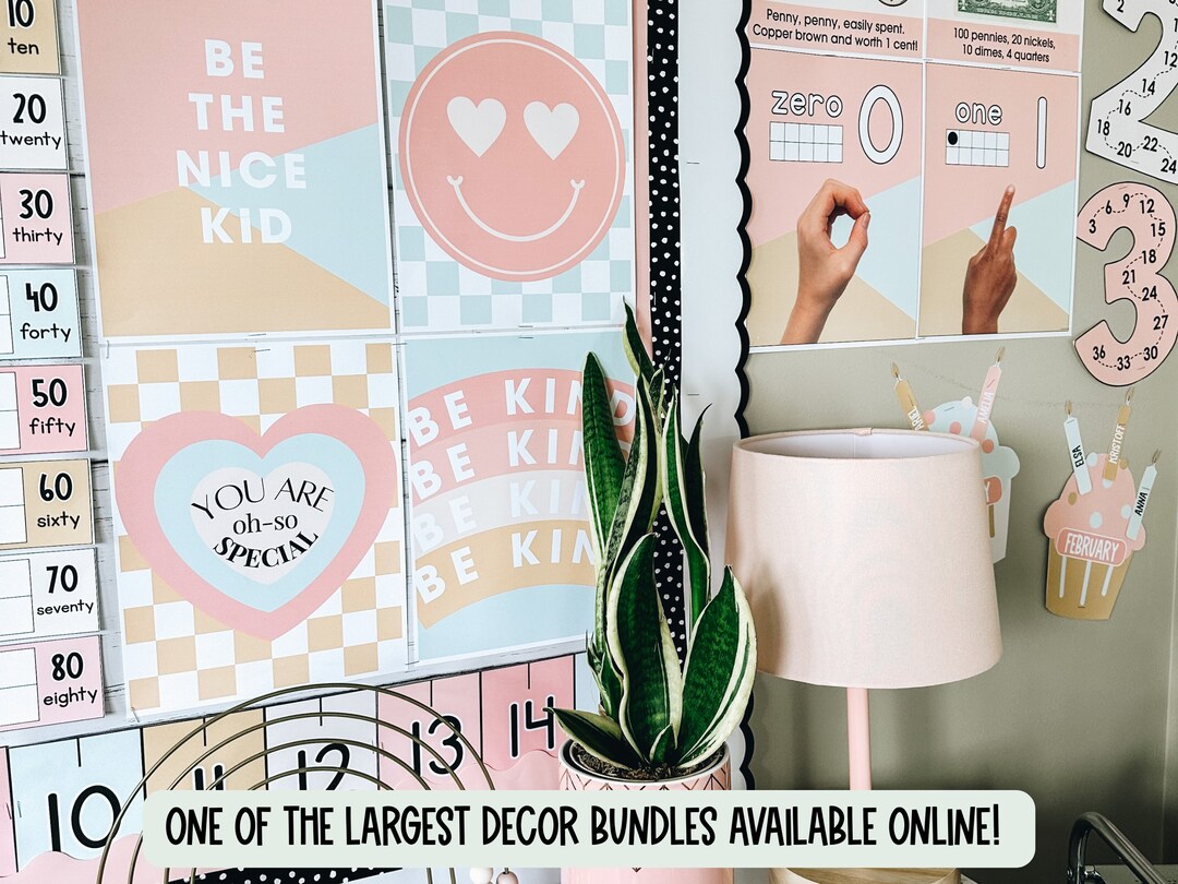 Calm Pastel Classroom Decor Bundle Editable Ultimate Mega Classroom ...