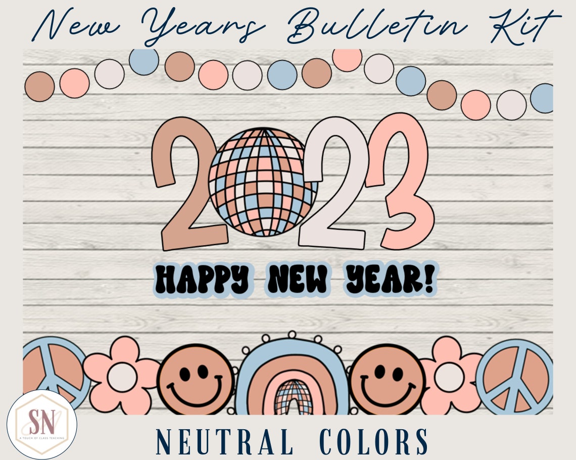 New Years Bulletin Board Kit in Muted Colors January - Etsy