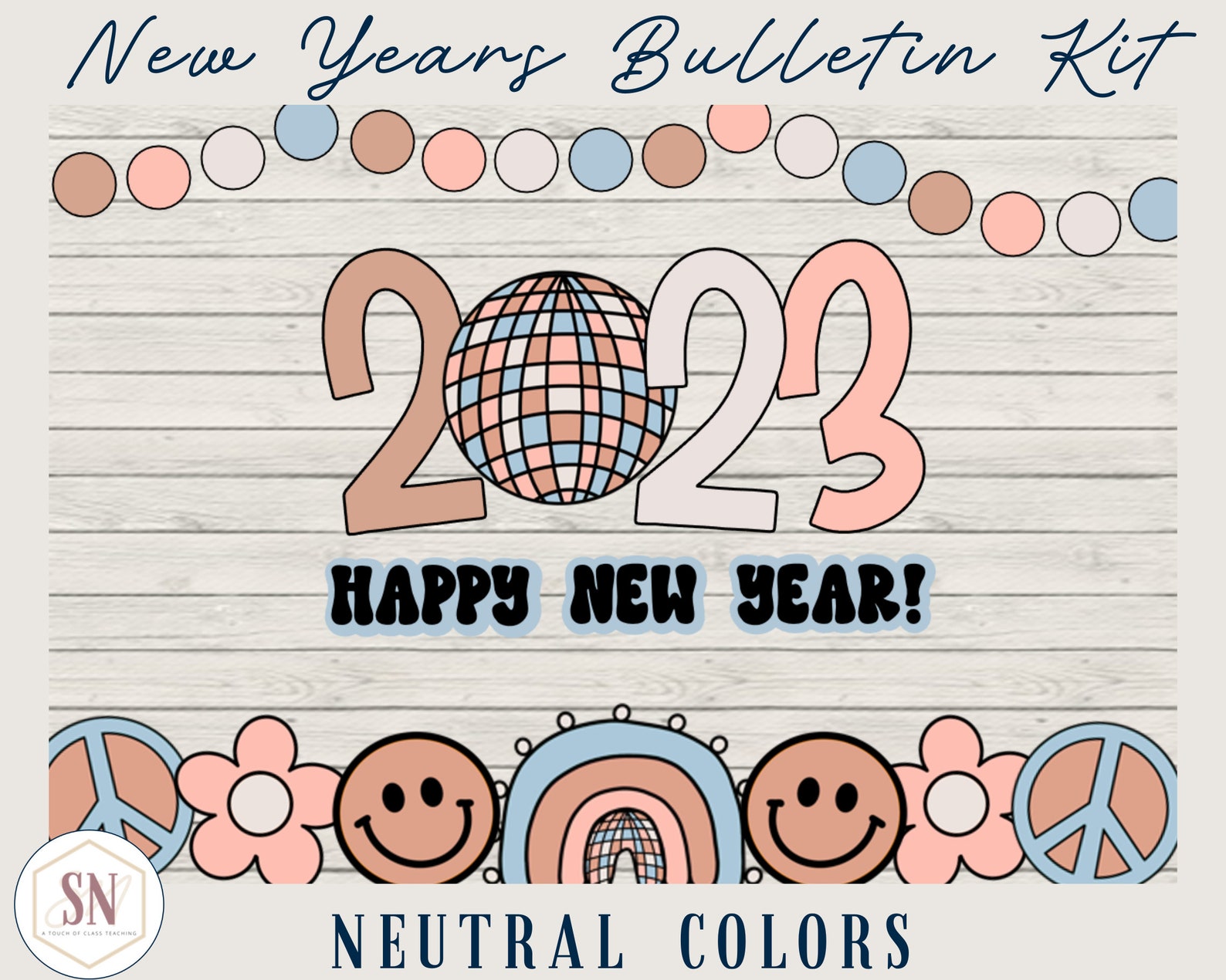 New Years Bulletin Board Kit in Muted Colors January - Etsy
