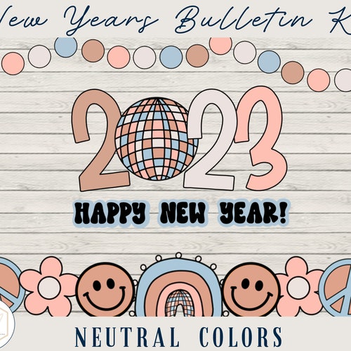 New Years Bulletin Board Kit in Muted Colors January - Etsy