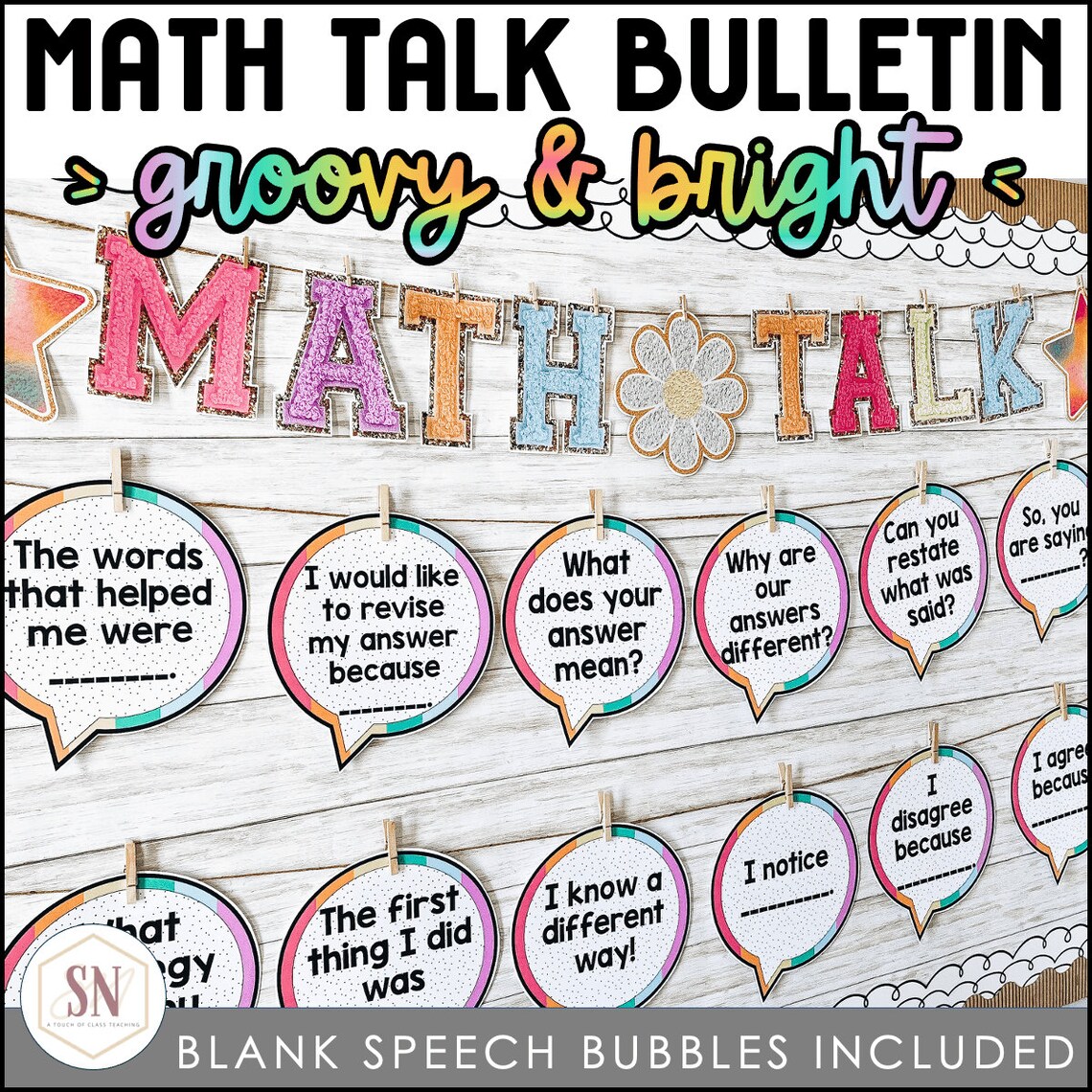 Groovy Classroom Decor Math Talk Bulletin Board Student - Etsy