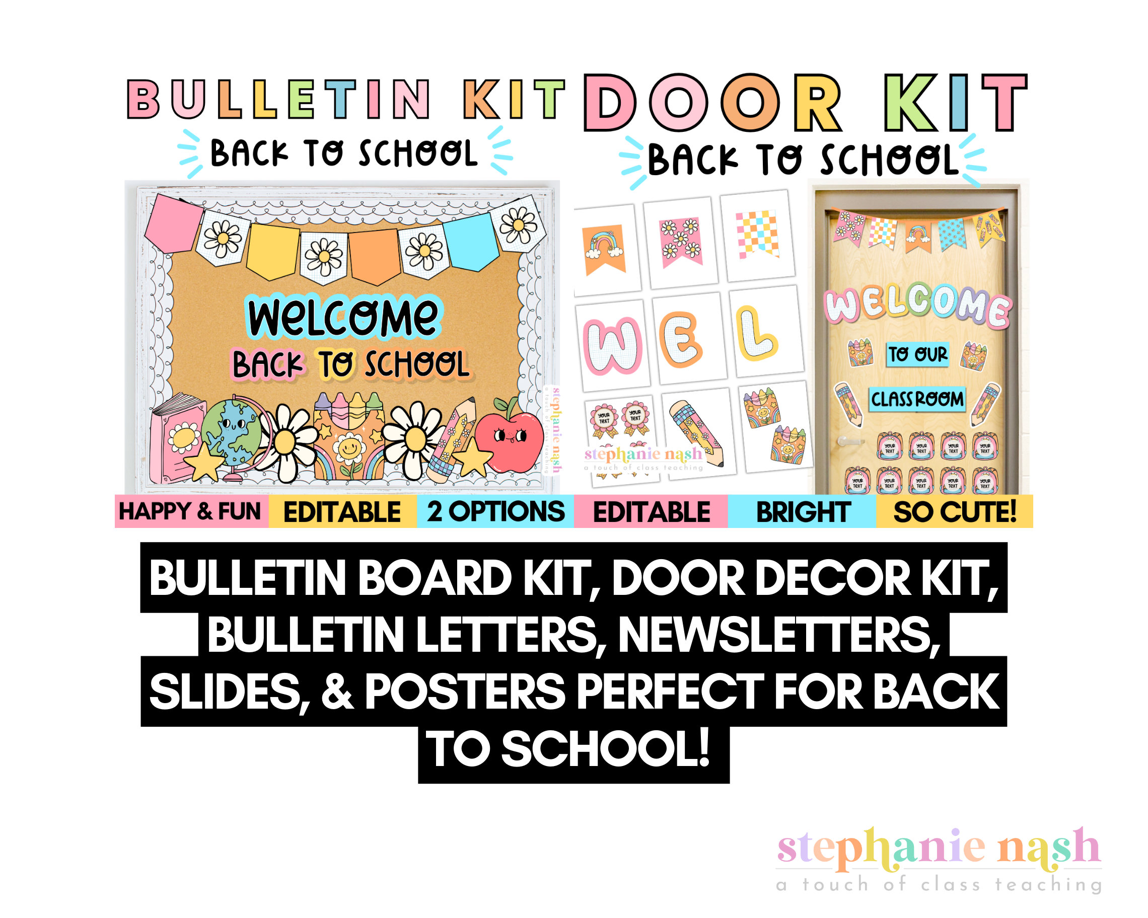 Back to School Classroom Decor | Door Decor | Bulletin Board Kit ...