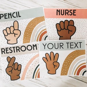 Boho Rainbow Hand Signal Posters - Etsy