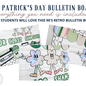 Retro 90's St. Patrick's Day Bulletin Board Kit | March Bulletin Board ...