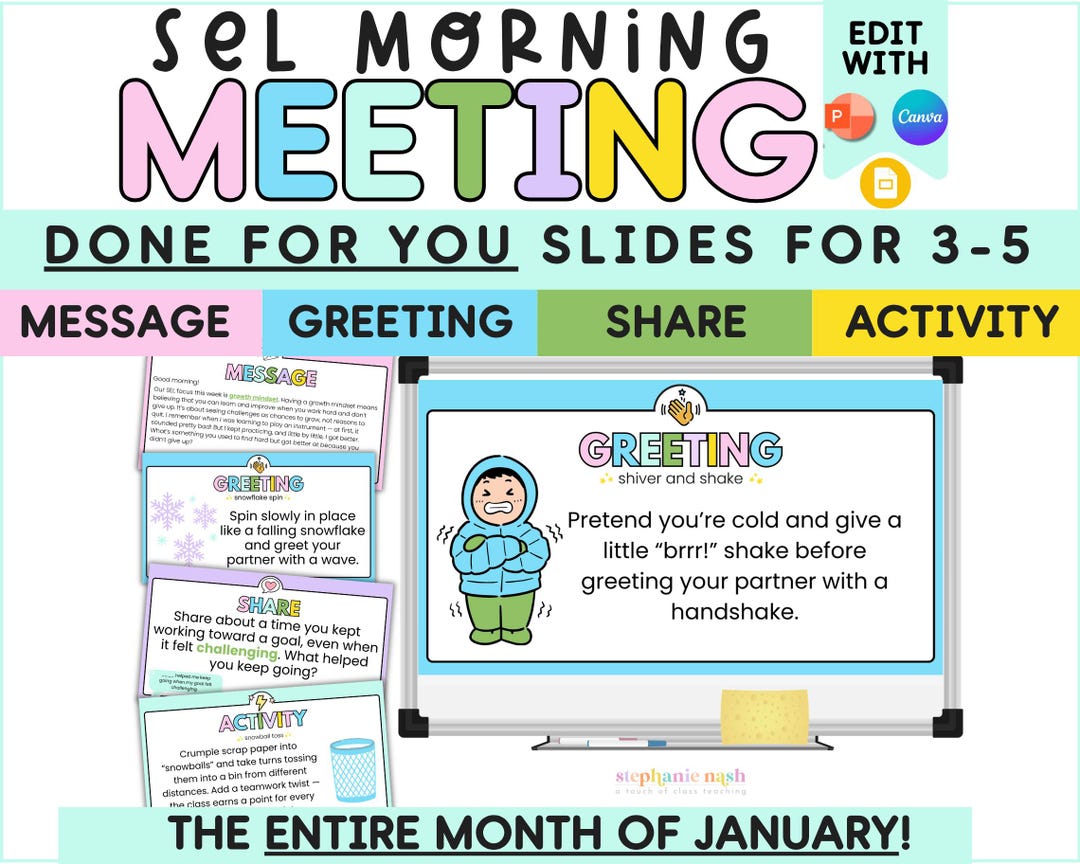 SEL Morning Meeting Slides 3rd, 4th Grade, 5th Grade Morning Meeting ...
