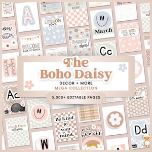 Boho Classroom Decor Bundle | Daisy Classroom Theme | Pastel Classroom ...