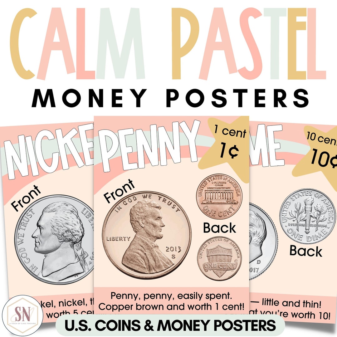 Calm Pastel Classroom Decor | Money Posters | Editable | *NEW - Etsy