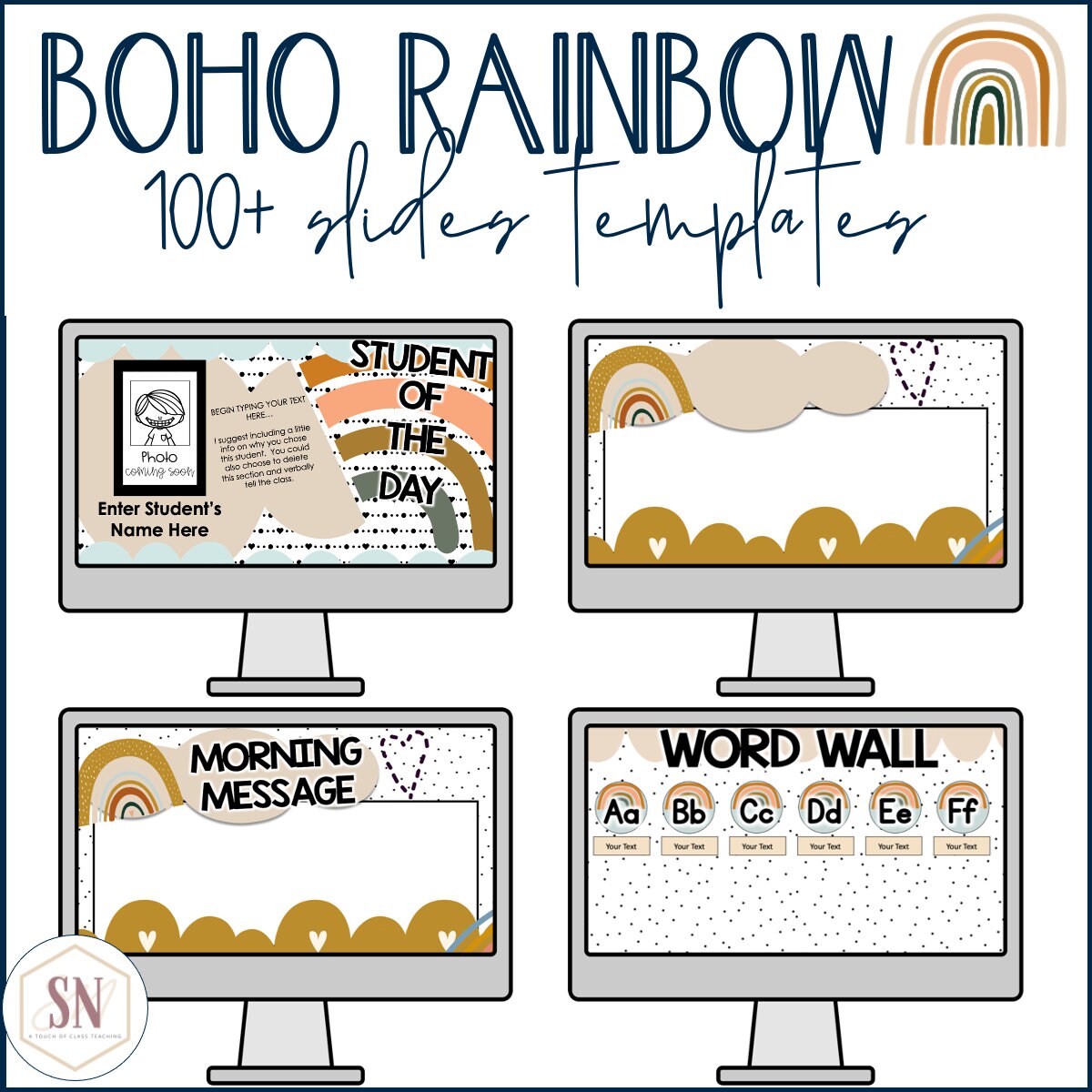 Boho Rainbow Slides Templates - Etsy Australia