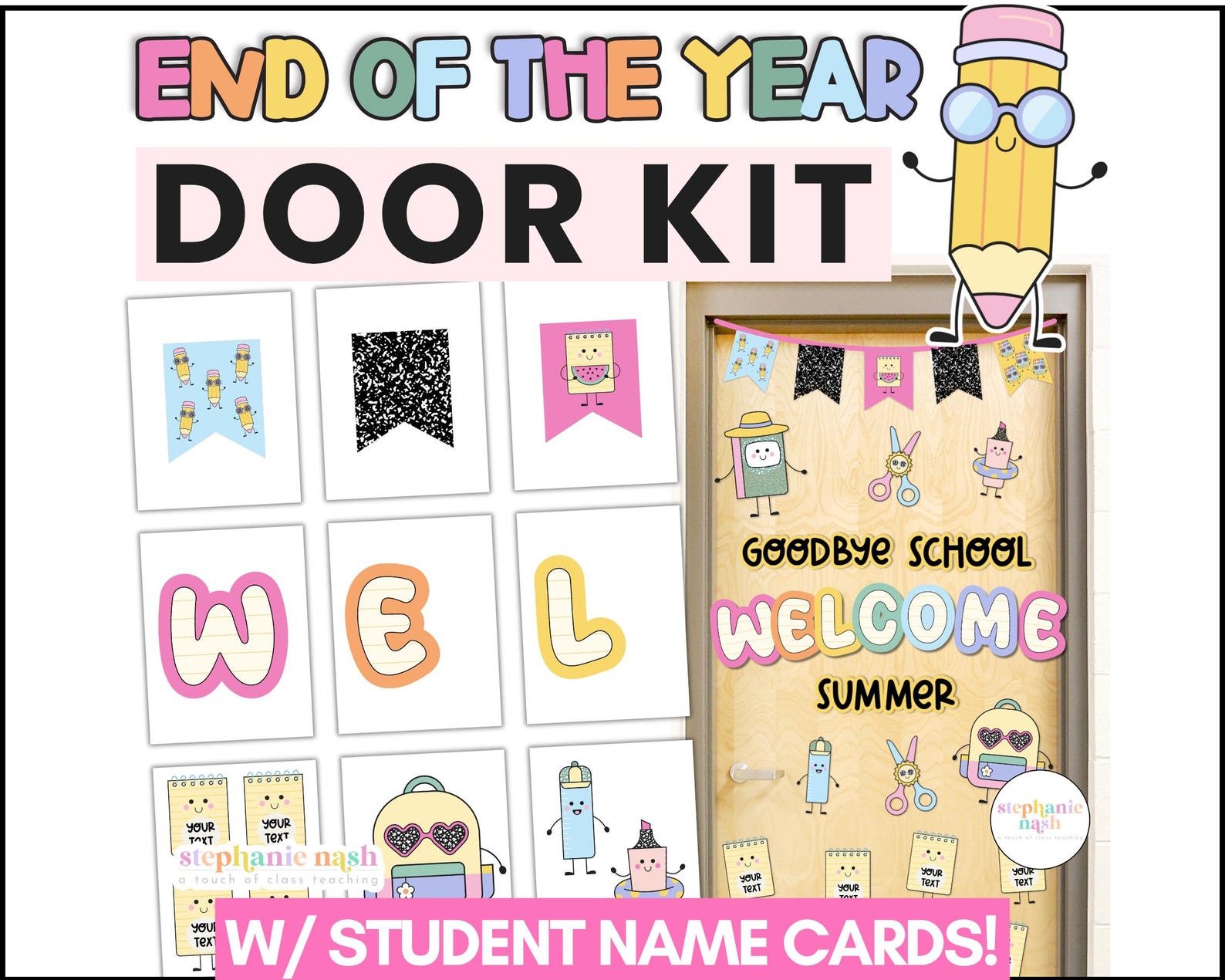Summer Classroom Door Decor Kit | Printable, Editable (PDF, Powerpoint ...