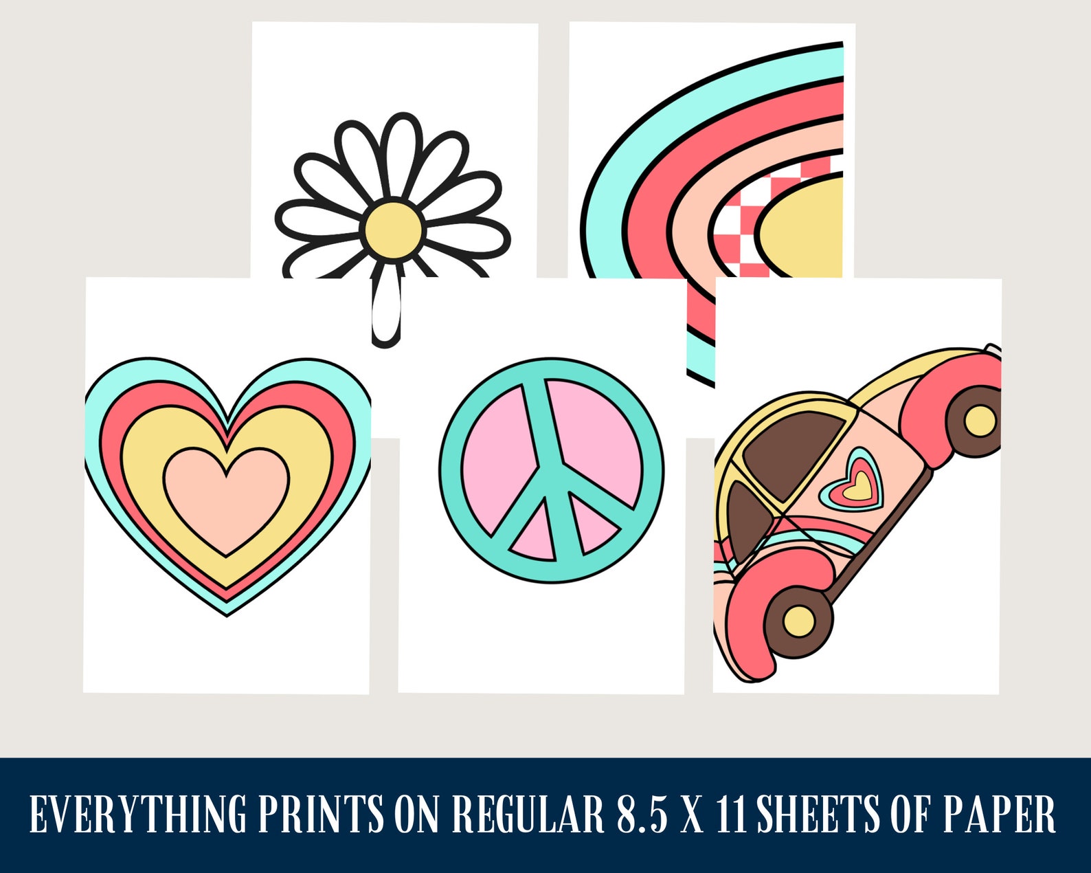 Groovy Valentine's Day Bulletin Board Retro February - Etsy