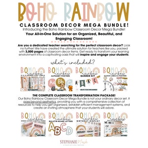 Boho Rainbow Classroom Decor Neutral Rainbow Decor Bundle - Etsy