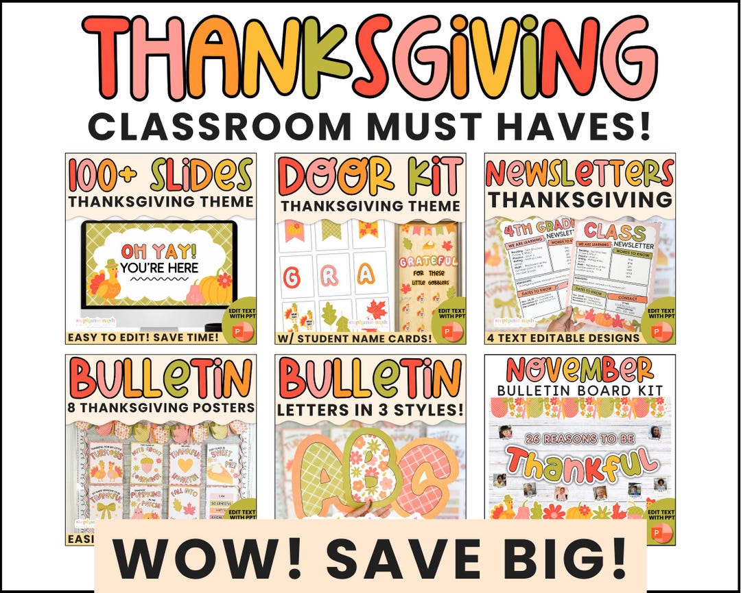 Thanksgiving Classroom Decor | Thanksgiving Door Decor | Bulletin Board ...