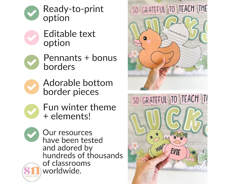 St. Patrick's Day Bulletin Board | Lucky Duck Classroom Decor for March ...