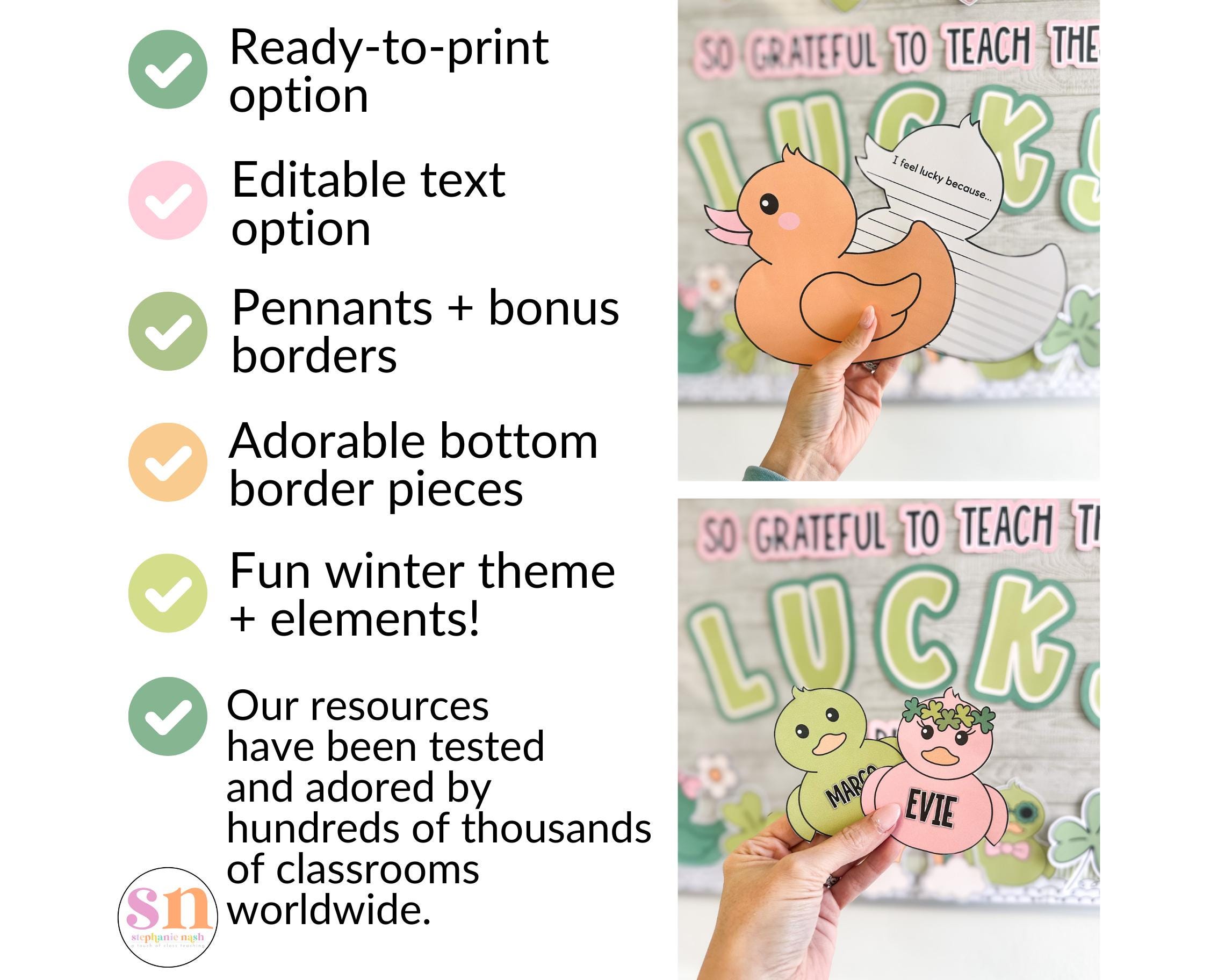 St. Patrick's Day Bulletin Board | Lucky Duck Classroom Decor for March ...