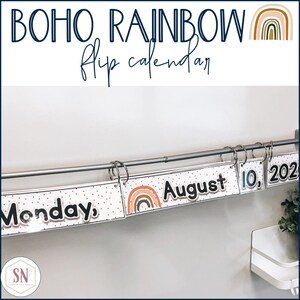 Boho Rainbow Flip Calendar - Etsy