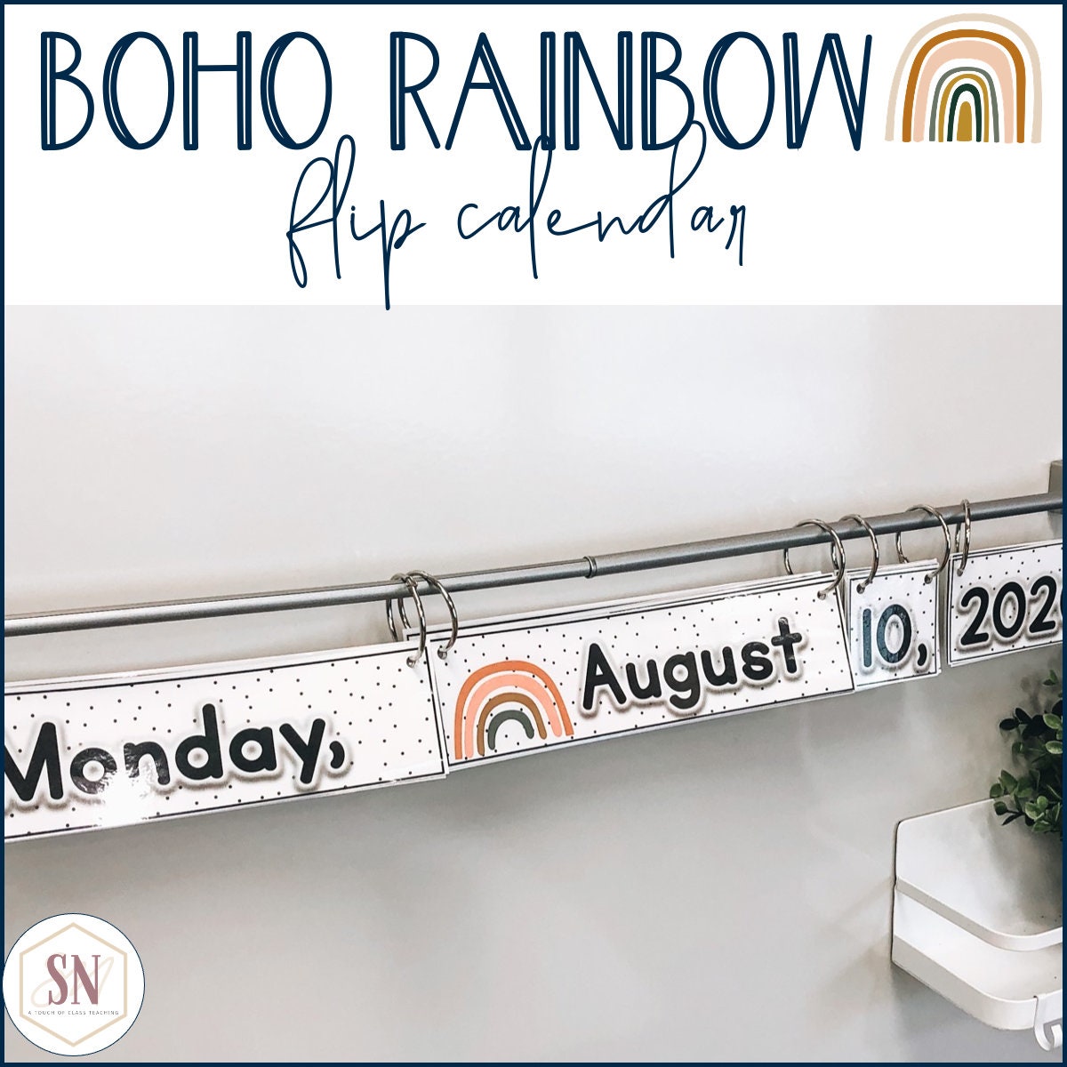 Boho Rainbow Flip Calendar - Etsy