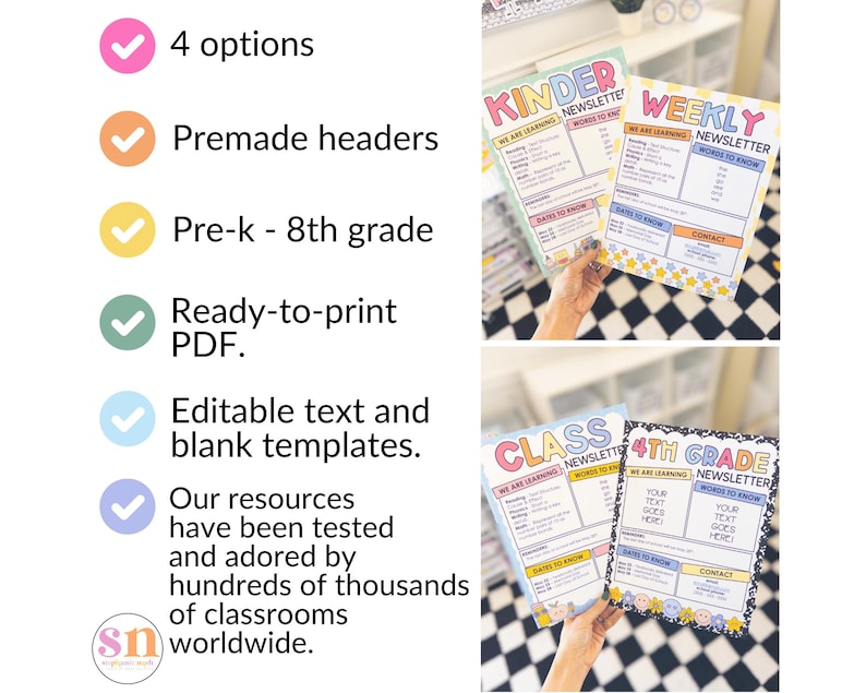 Editable Classroom Newsletter Templates | Summer Themed (digital ...