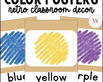 PRINTABLE Color Posters Pack Tie Dye Retro Classroom Decor Retro Colors ...