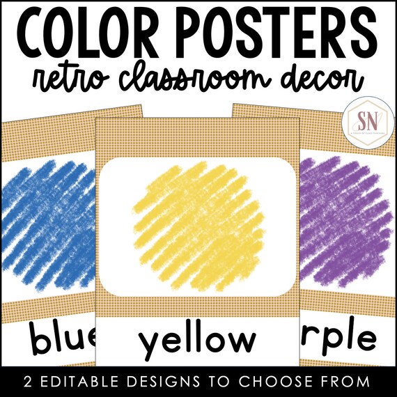 Retro Classroom Decor Color Posters - Etsy