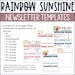 Rainbow Newsletter Templates - Etsy