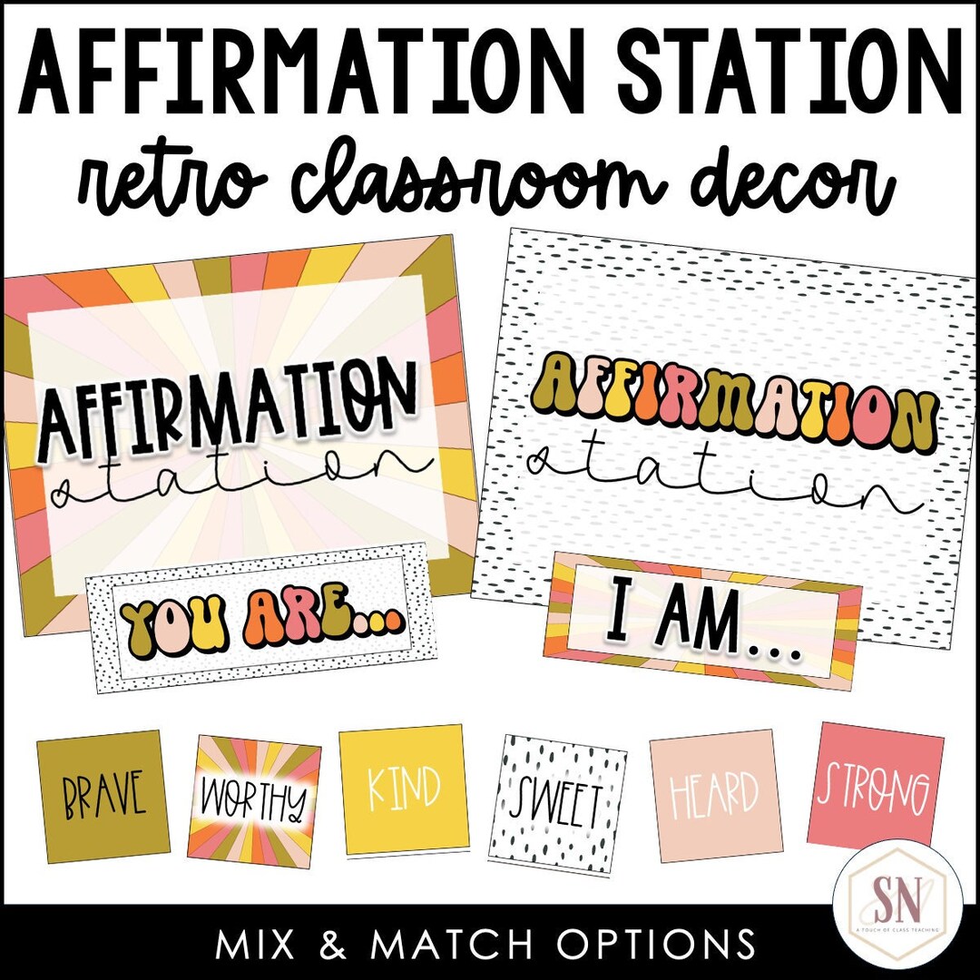 Retro Classroom Decor | Affirmation Station - Etsy