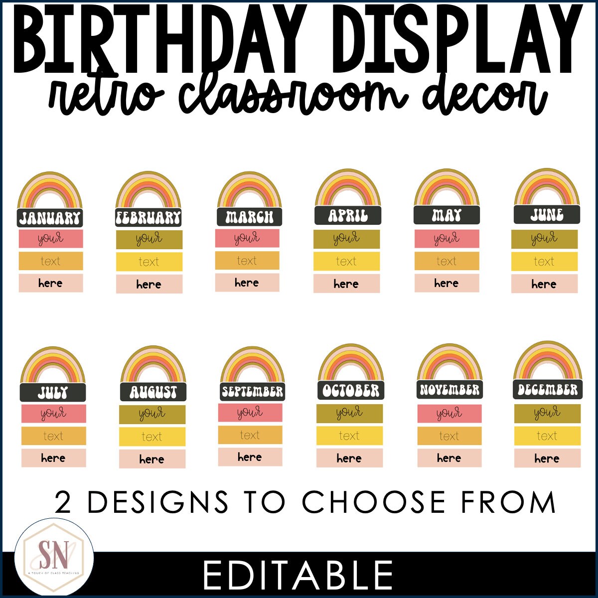 Retro Classroom Decor | Birthday Display - Etsy